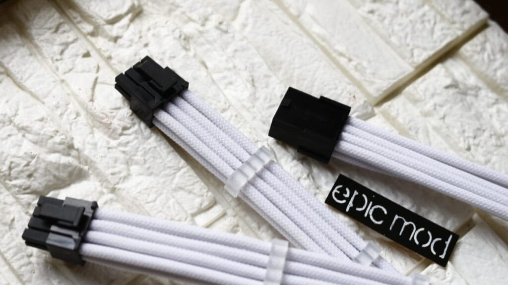 Full White Custom Sleeved Extension Cables Kit - EPICMOD.PK
